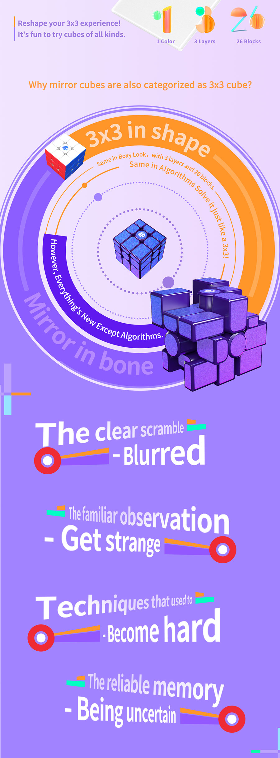 GAN Mirror M 3x3x3 magnetic cube - [ziiCube.com] Puzzles solver magic ...