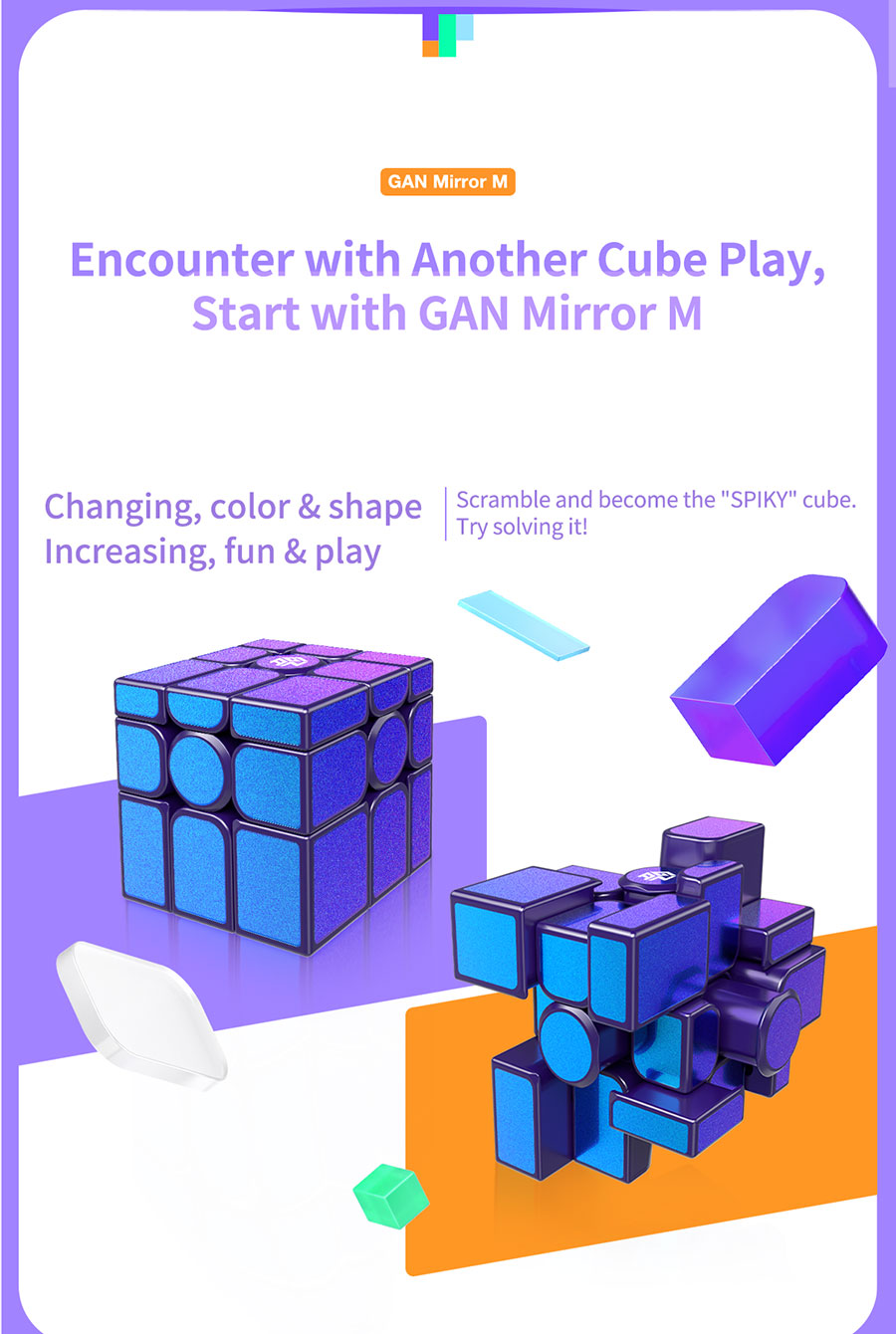 GAN Mirror M 3x3x3 magnetic cube - [ziiCube.com] Puzzles solver magic ...