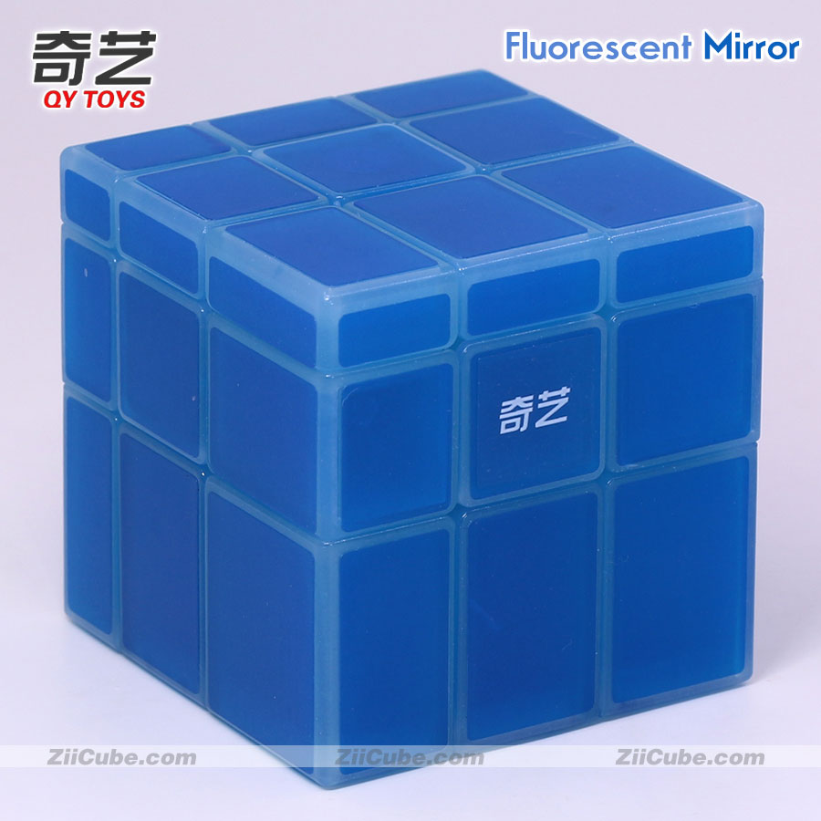 QY Luminous‌ Blue Mirror Cube Fluorescent Glow puzzle intellectual toy ...