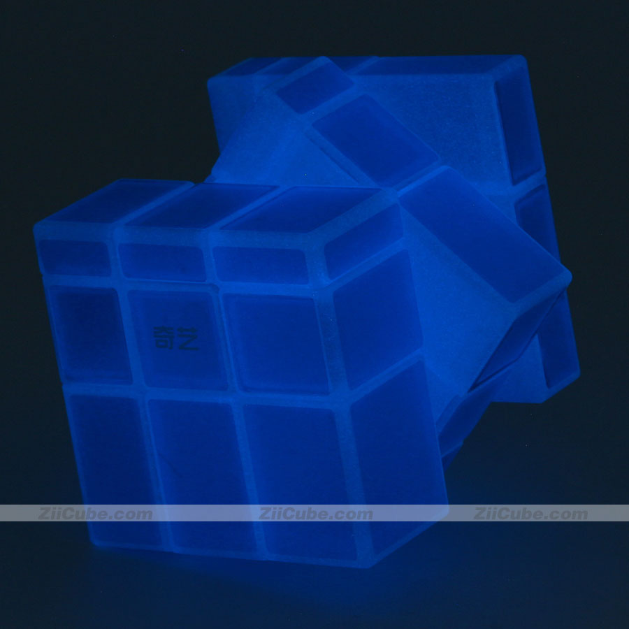 QY Luminous‌ Blue Mirror Cube Fluorescent Glow puzzle intellectual toy ...