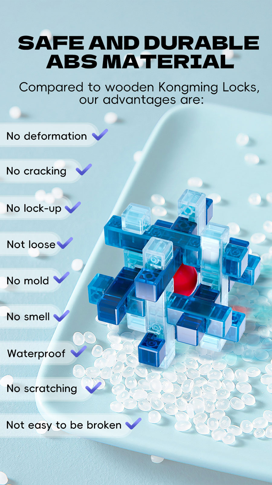 QY Kongming Lock Chinese Puzzle Luban Lock Unlocking Toys [ZiiCube.com]